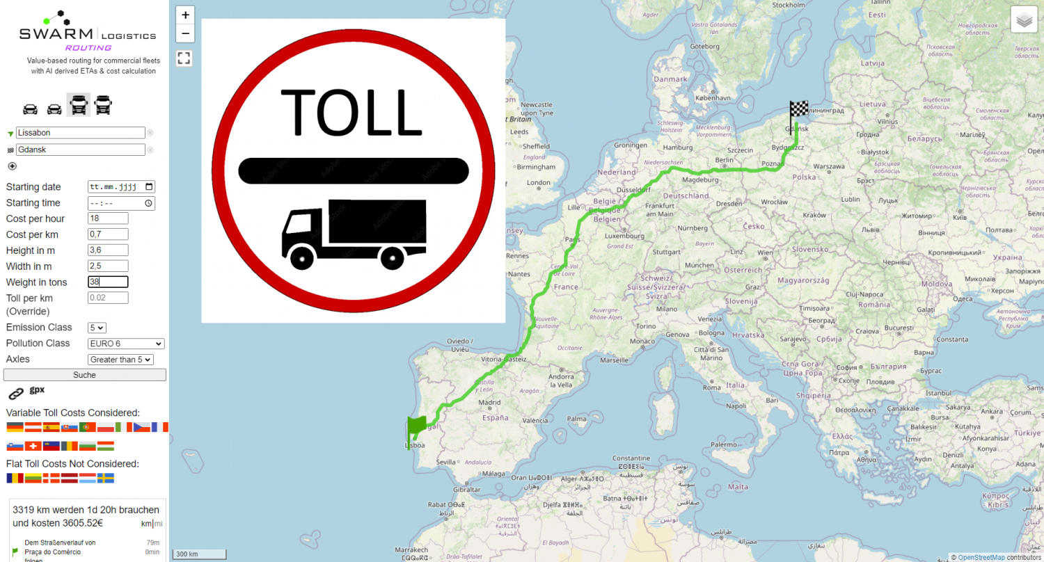 Truck routing now calculates toll costs for most countries in Europe ...